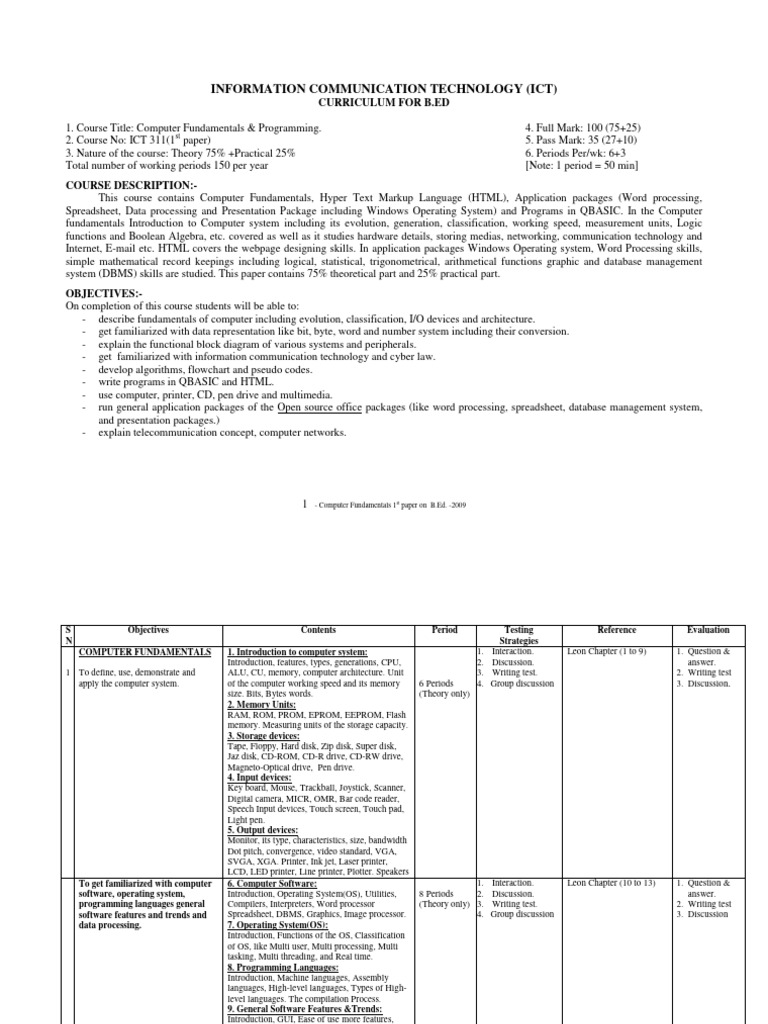 Icted 311 Computer Fundamentals Programming. | PDF | Databases | Computer Data Storage