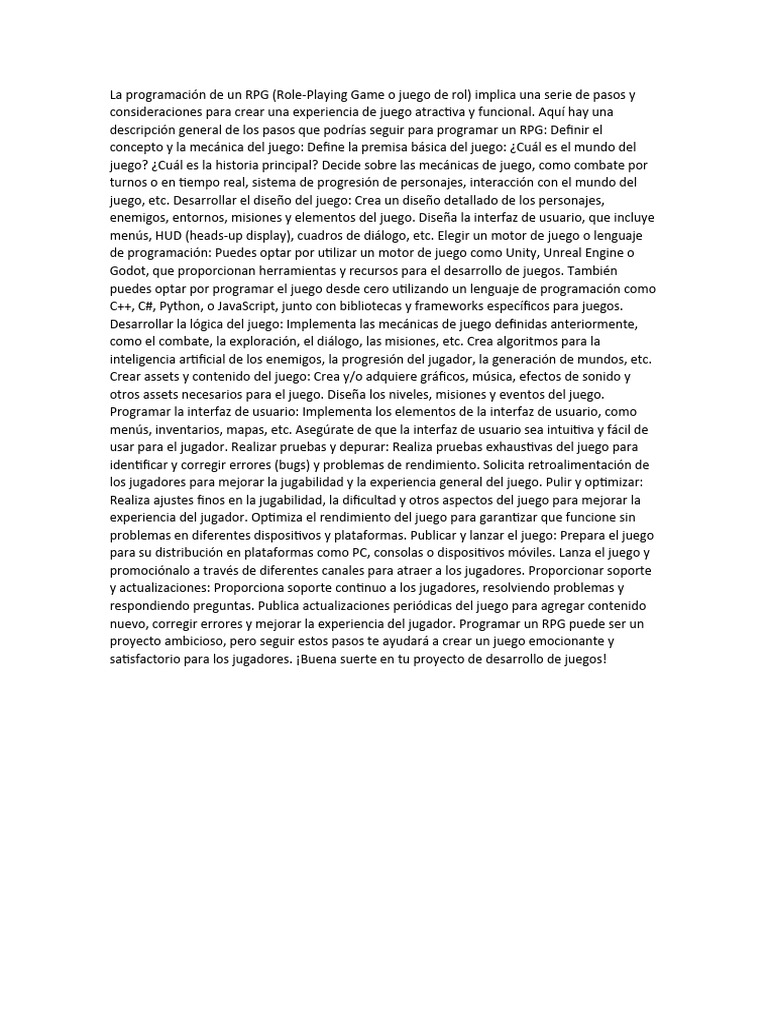 Informacion Sobre Un RPG | PDF | Lenguaje de programación ...