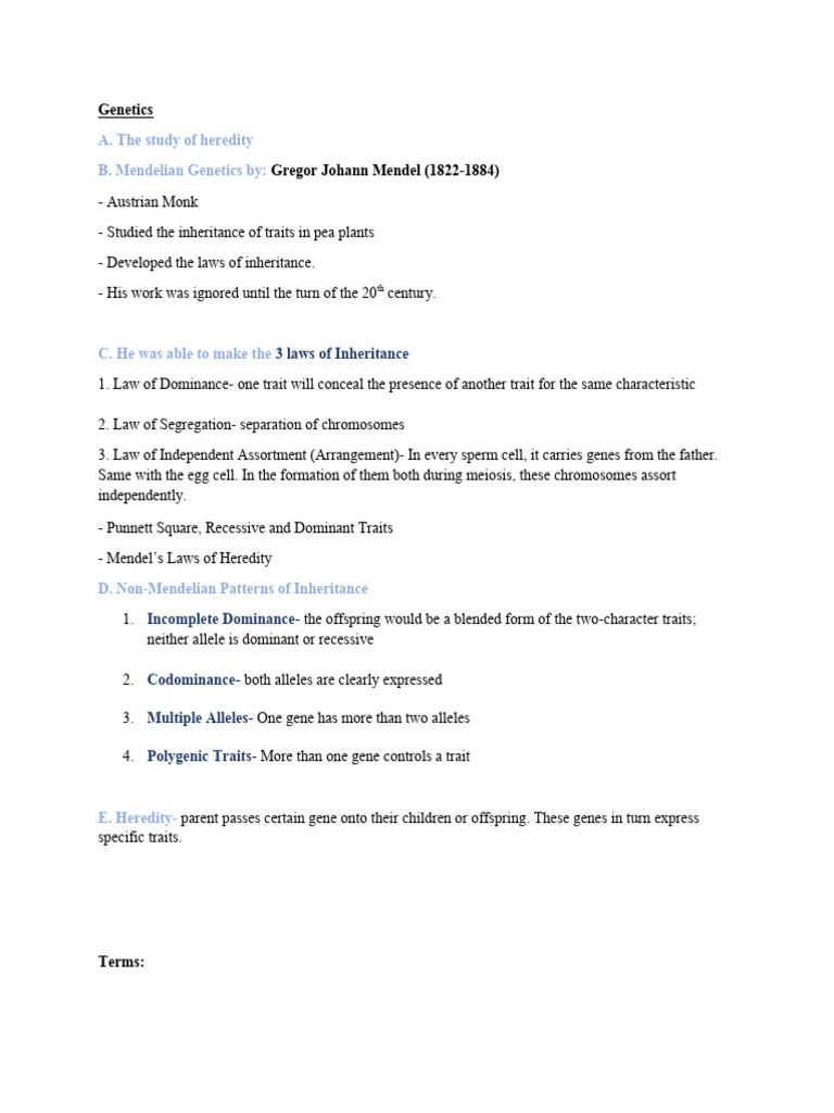 Genetics Notes | PDF | Rna | Dna