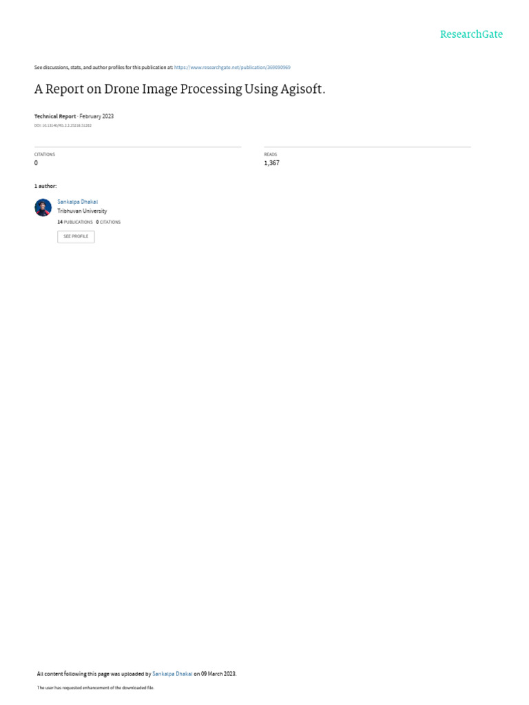 AReporton Drone Image Processing Using Agisoft | PDF | Computing | Imaging