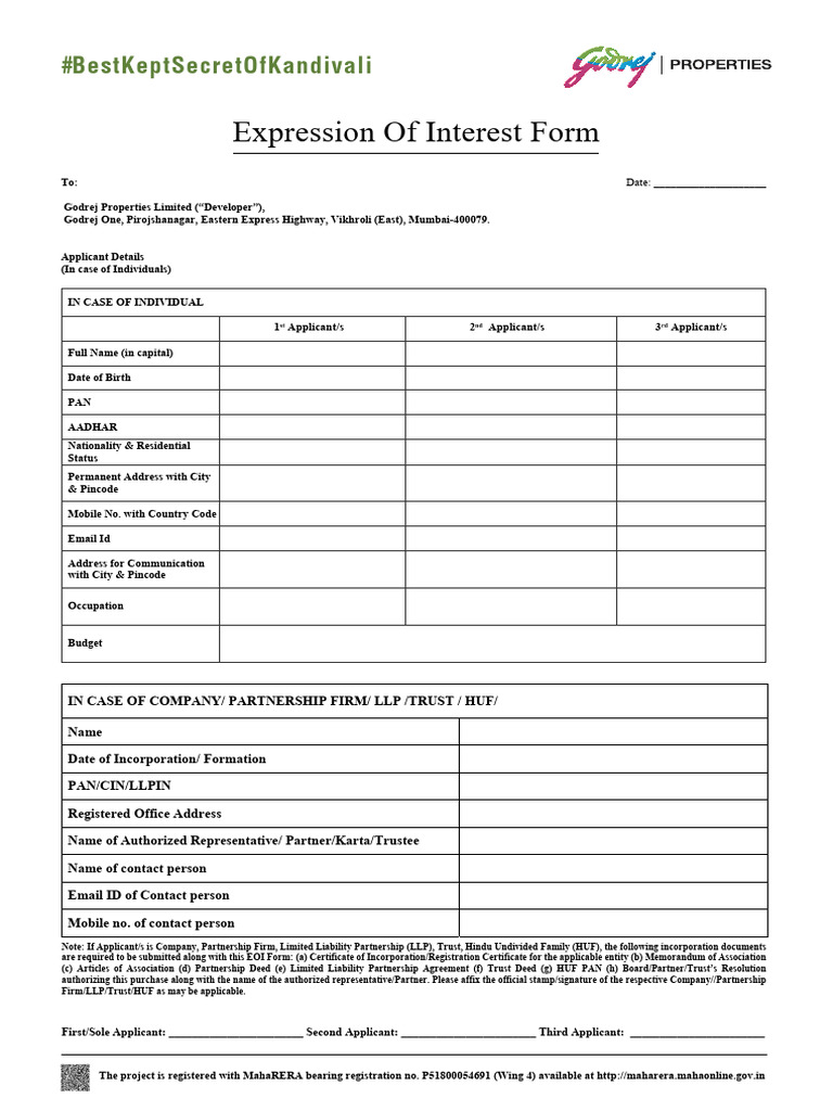 EOI Form | PDF | Limited Liability Partnership | Private Law