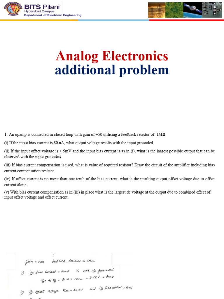 Analog Electronics Tutorial Additional Problem On Offset Currents | PDF