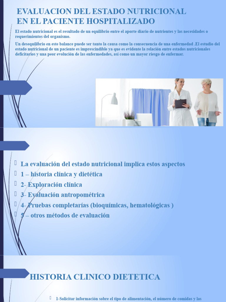 Evaluacion Del Estado Nutricional en El Paciente Hospitalizado 1 | PDF | Nutrición | Dieta y ...