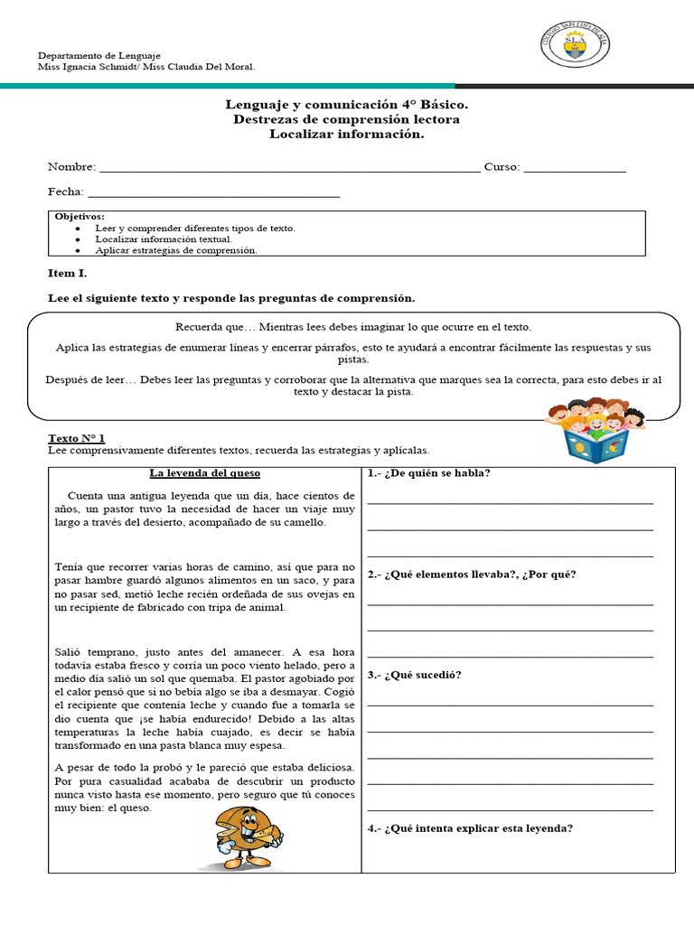 Guía Estrategias de Comprensión Lectora | PDF | Wolfgang Amadeus Mozart ...