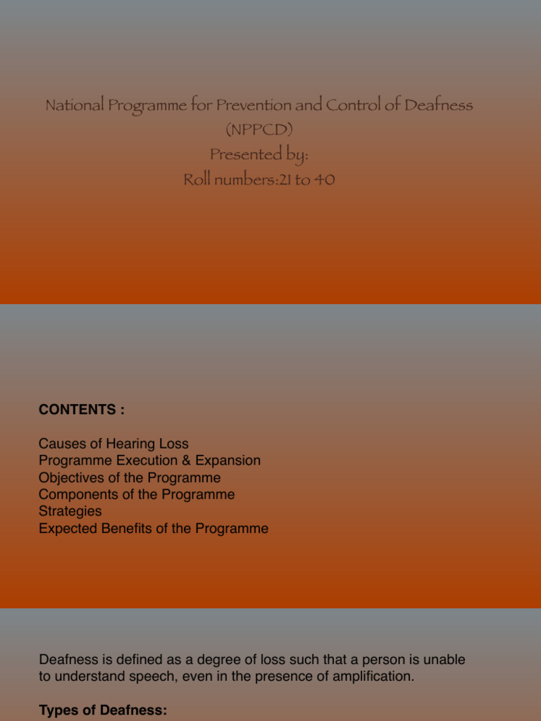 National Programme For Prevention and Control of Deafness (NPPCD ...