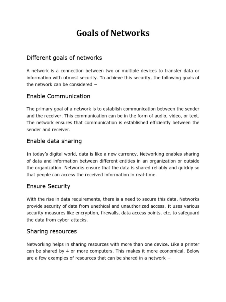Goals of Networks Etc-Unit1-Part2 | PDF | Computer Network | Internet