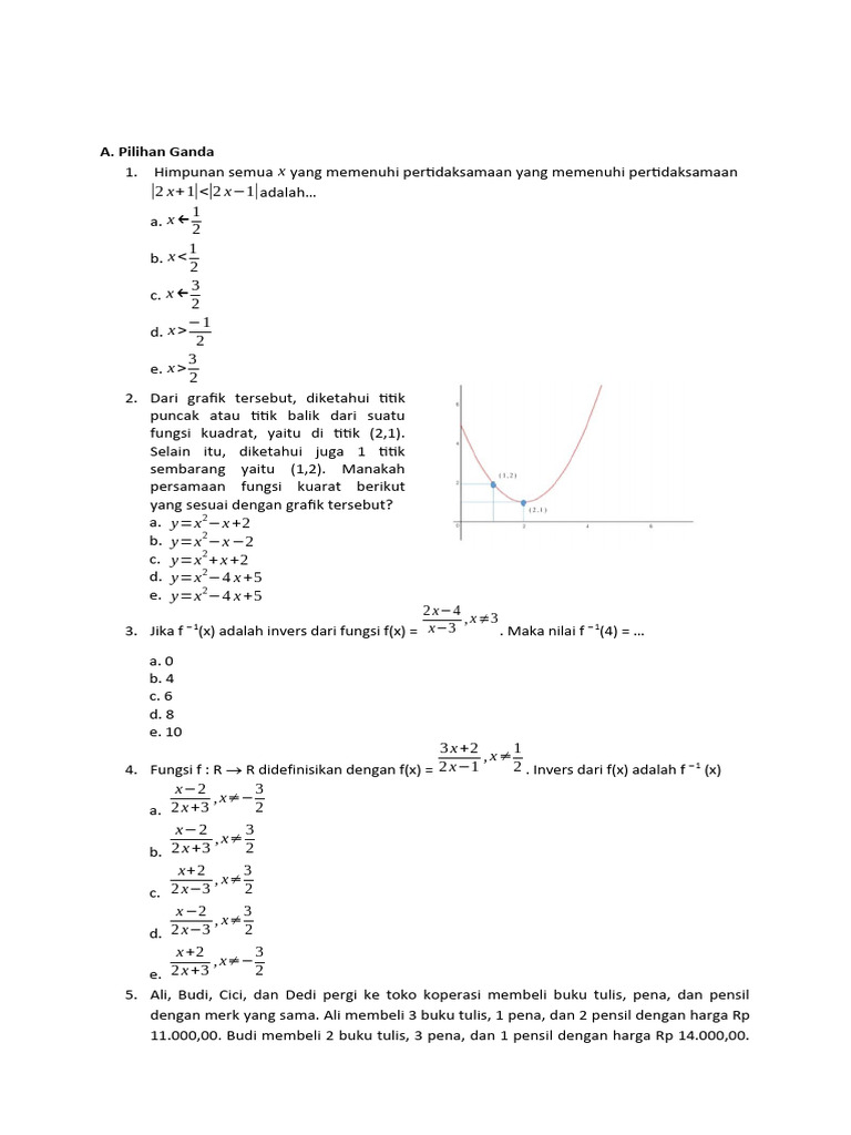 Soal Us Matematika 2023-2024 | PDF