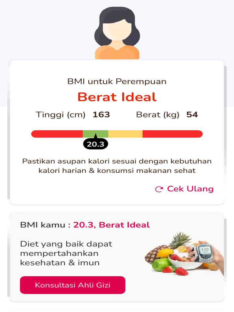 Kalkulator BMI dan Berat Ideal Wanita | PDF