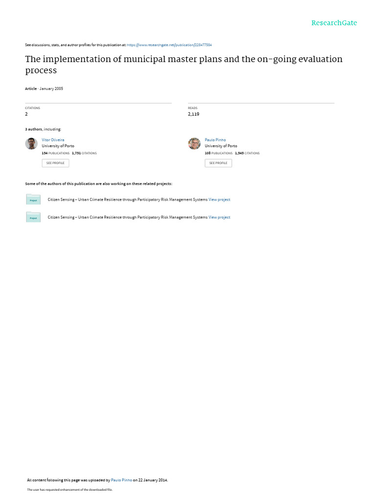 Municipal Master Plans: Implementation & Evaluation | PDF | Evaluation ...