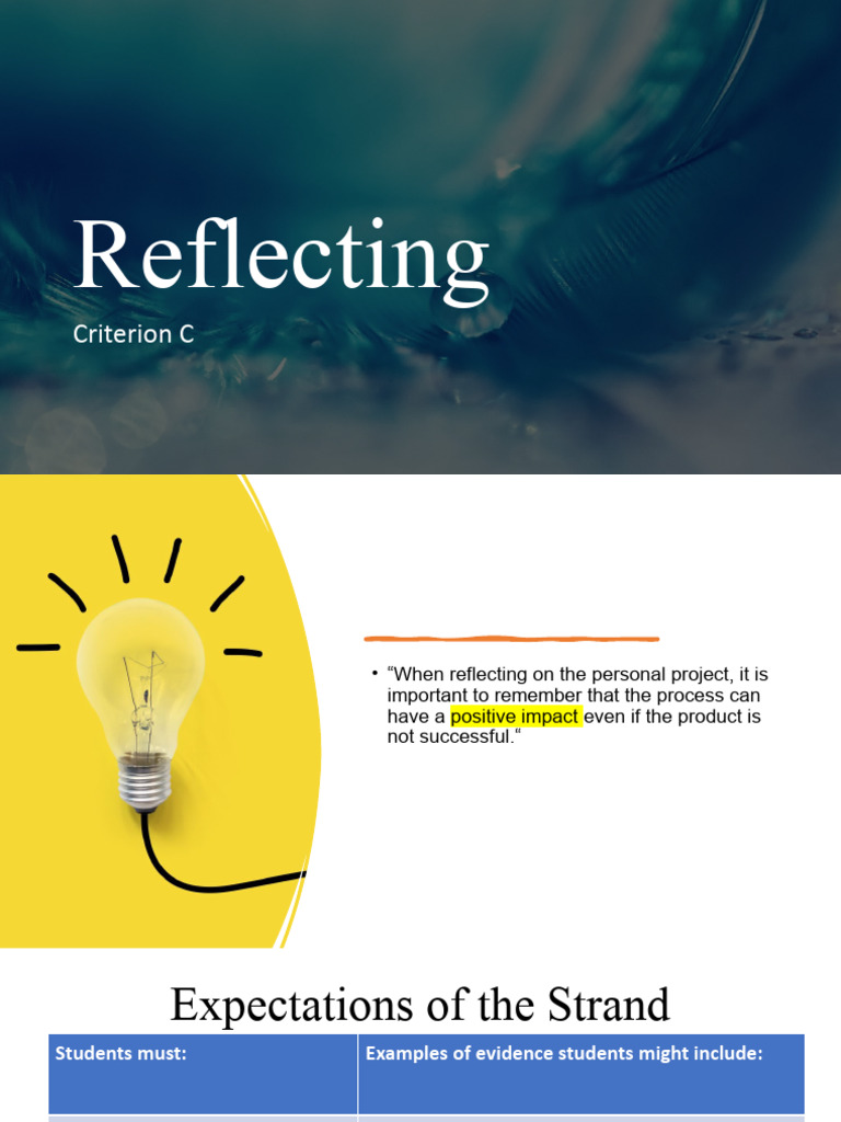 Reflecting - Criterion C | PDF | Learning | Knowledge