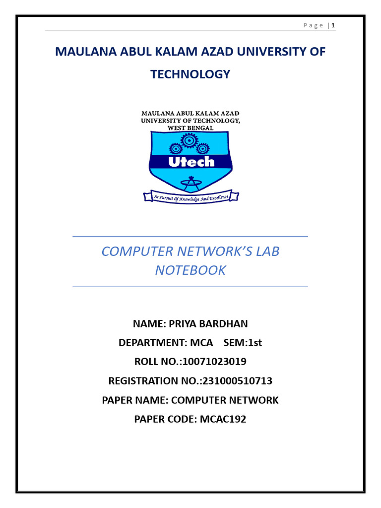 Computer Network - Priya (Lab Notebook) | Download Free PDF | Router (Computing) | Ip Address