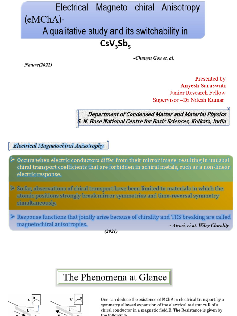 Department of Condensed Matter and Material Physics S. N. Bose National Centre For Basic ...