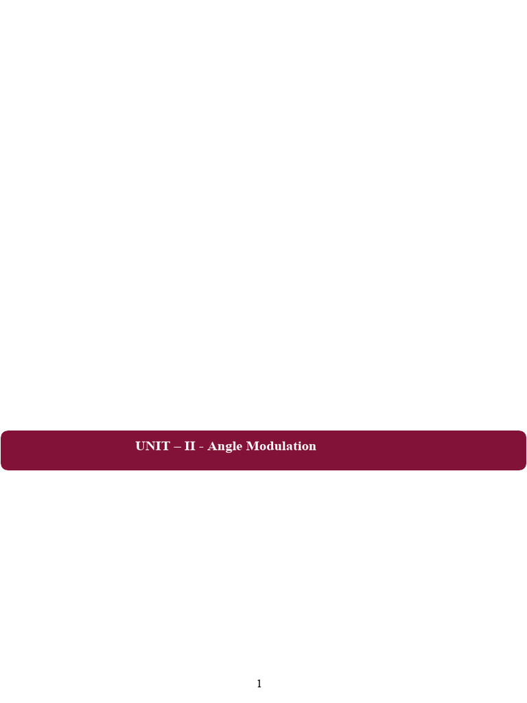 2 Unit 2 Angle Modulation | PDF | Detector (Radio) | Frequency Modulation