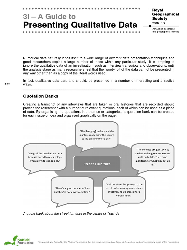 ZF 3l A Guide To Presenting Qualitative Data WF | PDF | Data ...