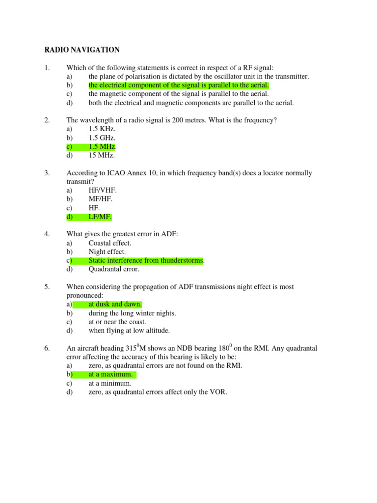 Atpl Rna Gen Ques 2 N | Download Free PDF | Telecommunications ...