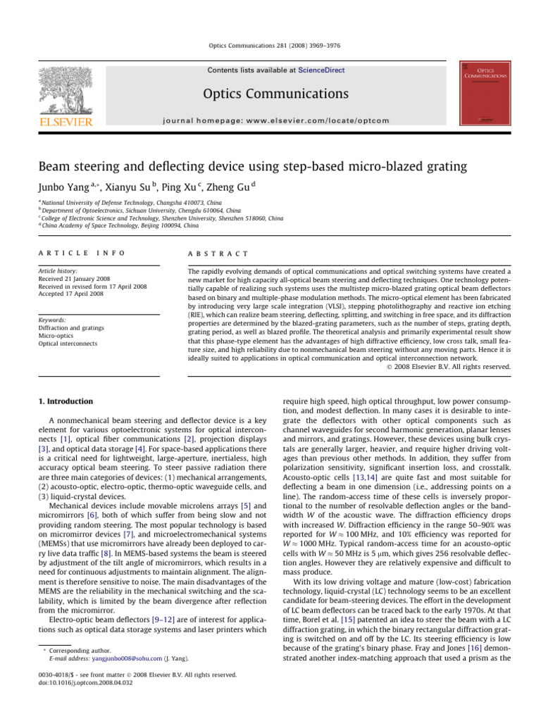 Beam Steering and Deflecting Device Using Step Based Mi - 2008 - Optics ...