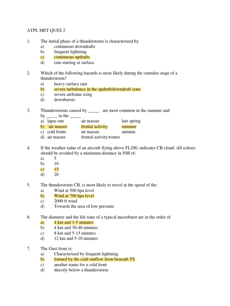 Atpl Met 2 | PDF | Thunderstorm | Jet Stream