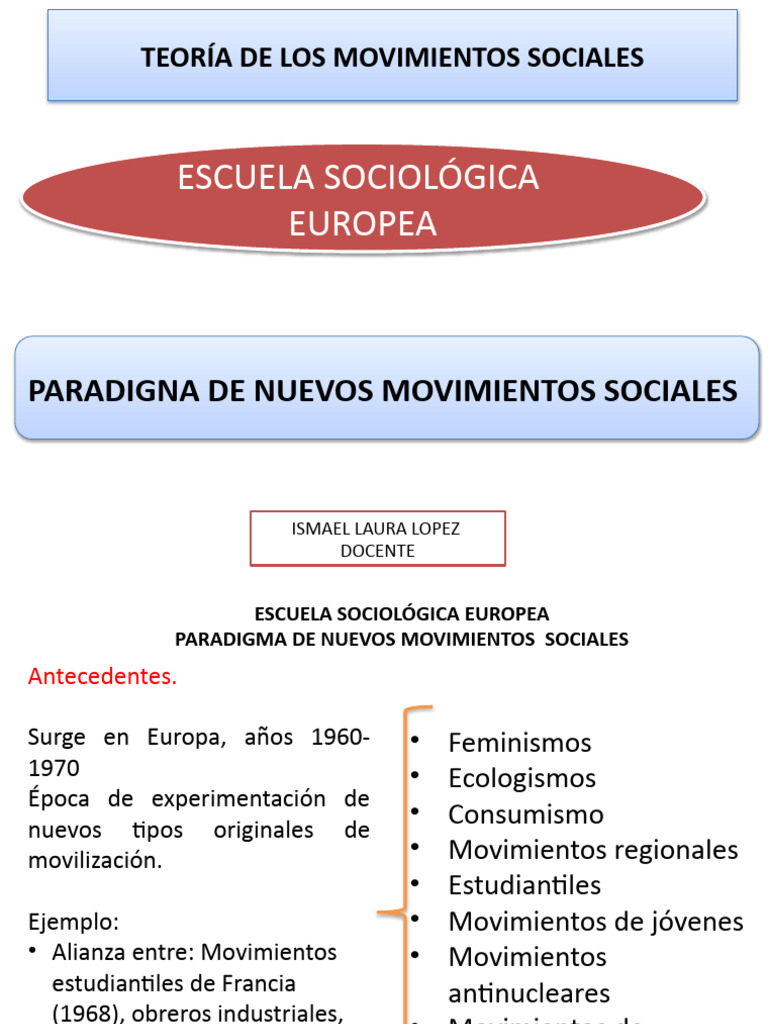 Paradiga de Nuevos Movimeintos Sociales | PDF | Movimientos sociales ...