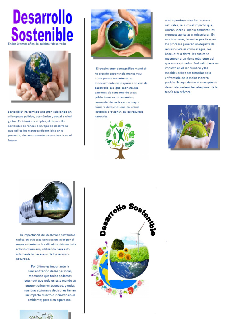 Triptico Desarrollo Sostenible | PDF | Sustentabilidad | Desarrollo sostenible