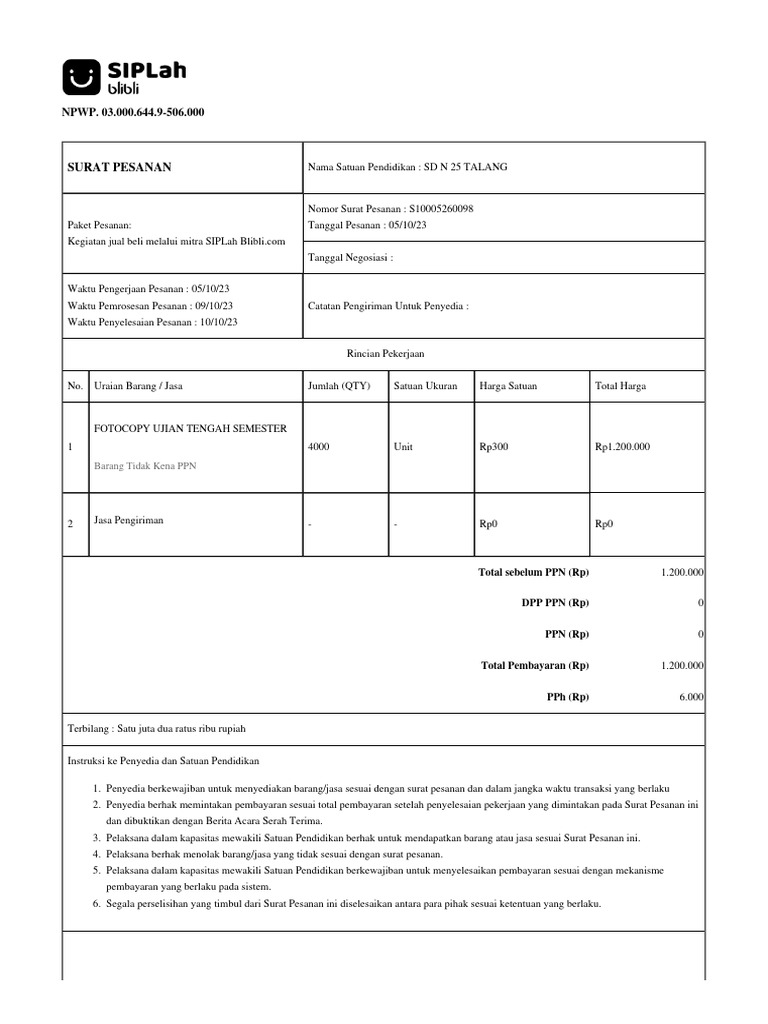 Surat Pesanan-S10005260098 | PDF