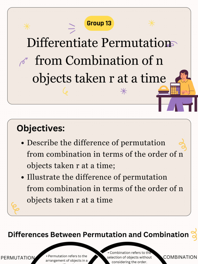 Differentiate Permutation From Combination of N Objects Taken R at A Time - 20240319 - 215115 ...