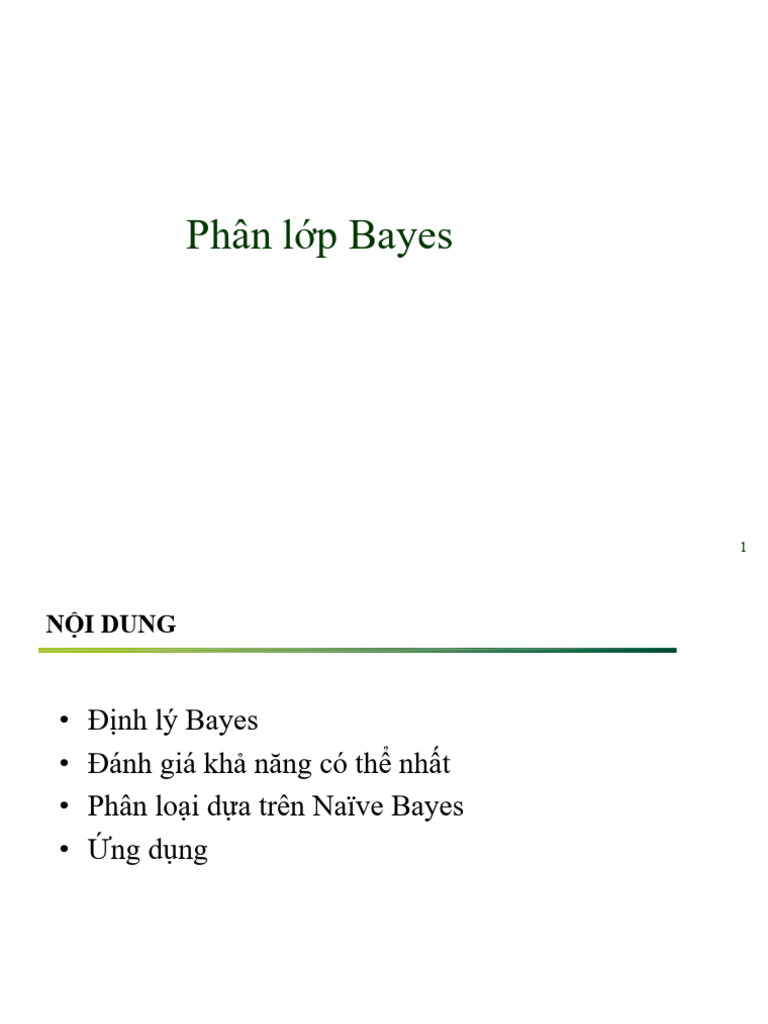 L9 - Phân L P Bayes | PDF
