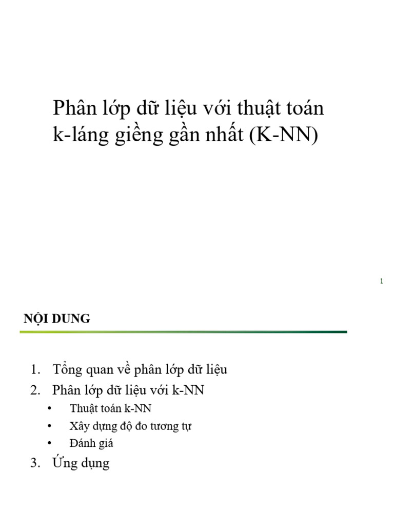 L6-Phân Lớp Dữ Liệu - K-NN | PDF