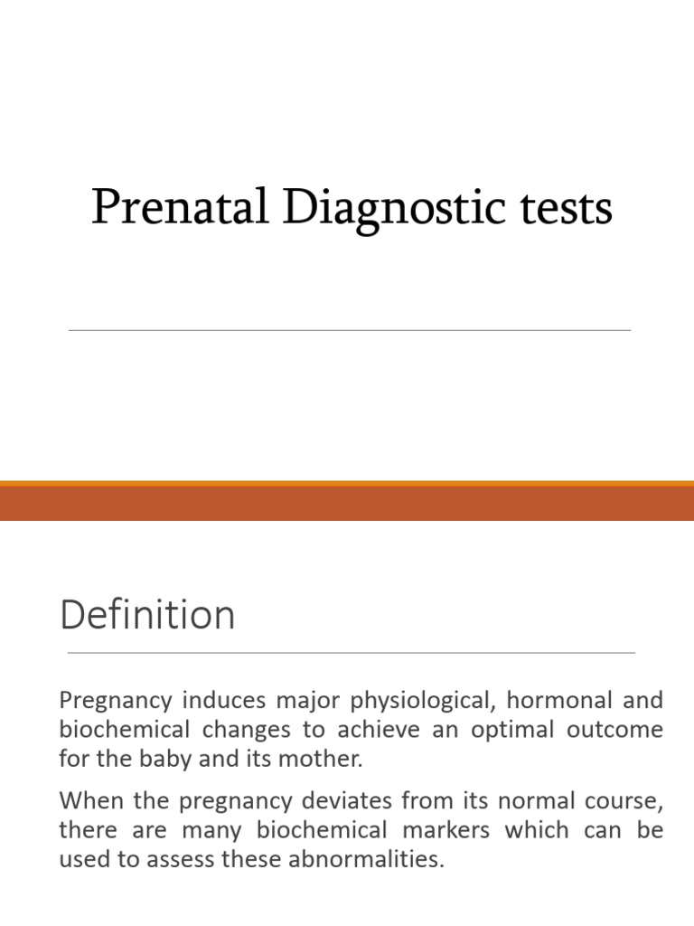 Prenatal Diagnostic Tests | PDF | Human Chorionic Gonadotropin | Pregnancy