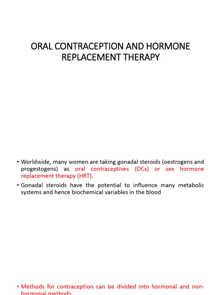 Contraceptives | PDF | Hormone Replacement Therapy | Menopause
