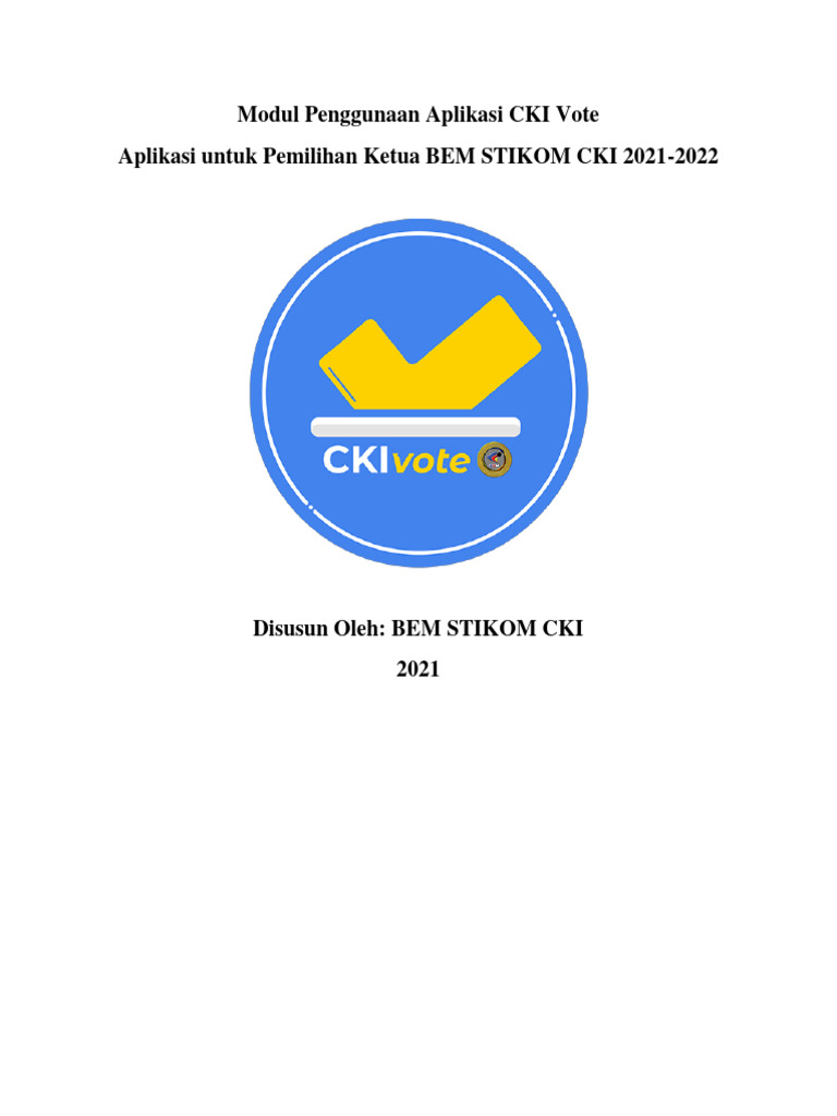 Module Penggunaan Aplikasi CKI Vote | PDF