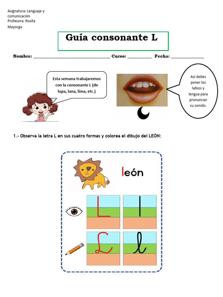 Guia Consonante L | PDF | Lingüística | Fonética