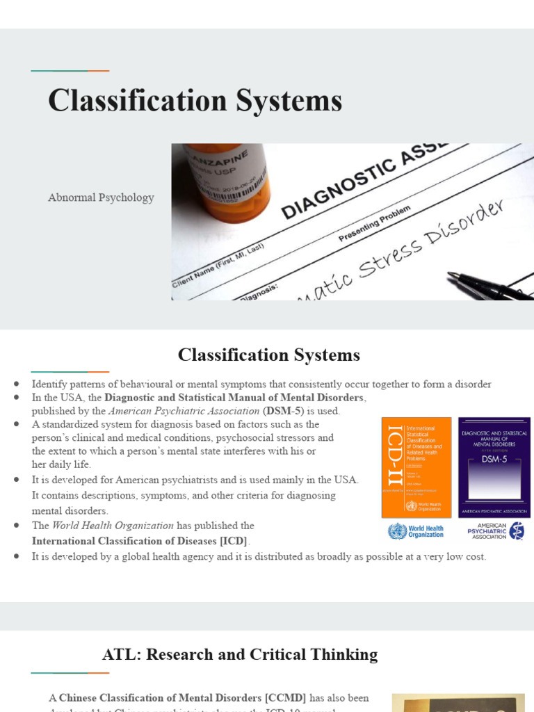 Classification Systems | PDF | Mental Disorder | Psychiatry