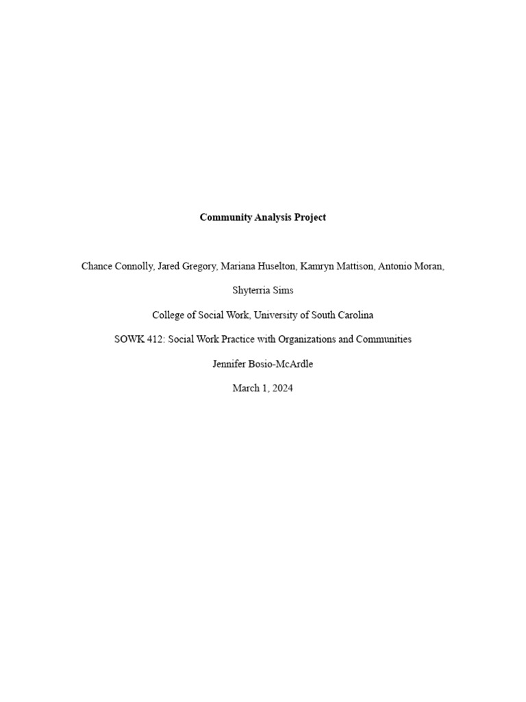 Community Analysis Final | PDF | Cost Of Living | Human Trafficking