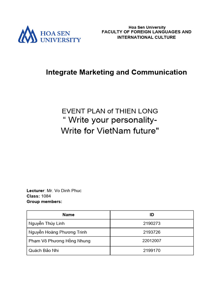 IMC - Event Proposal | PDF | Brand