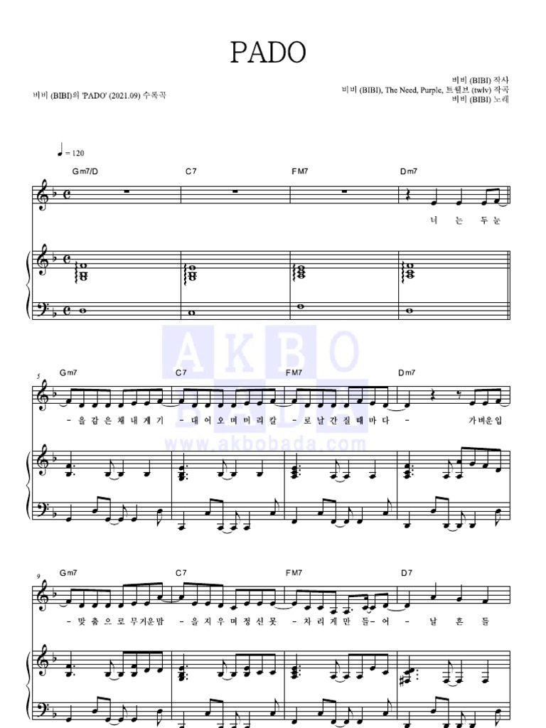 Pado (Bibi) Piano Notes | PDF