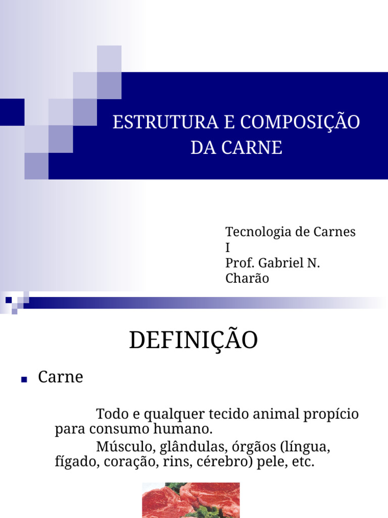 Estrutura e Composição Da Carne | PDF | Carne | Proteínas