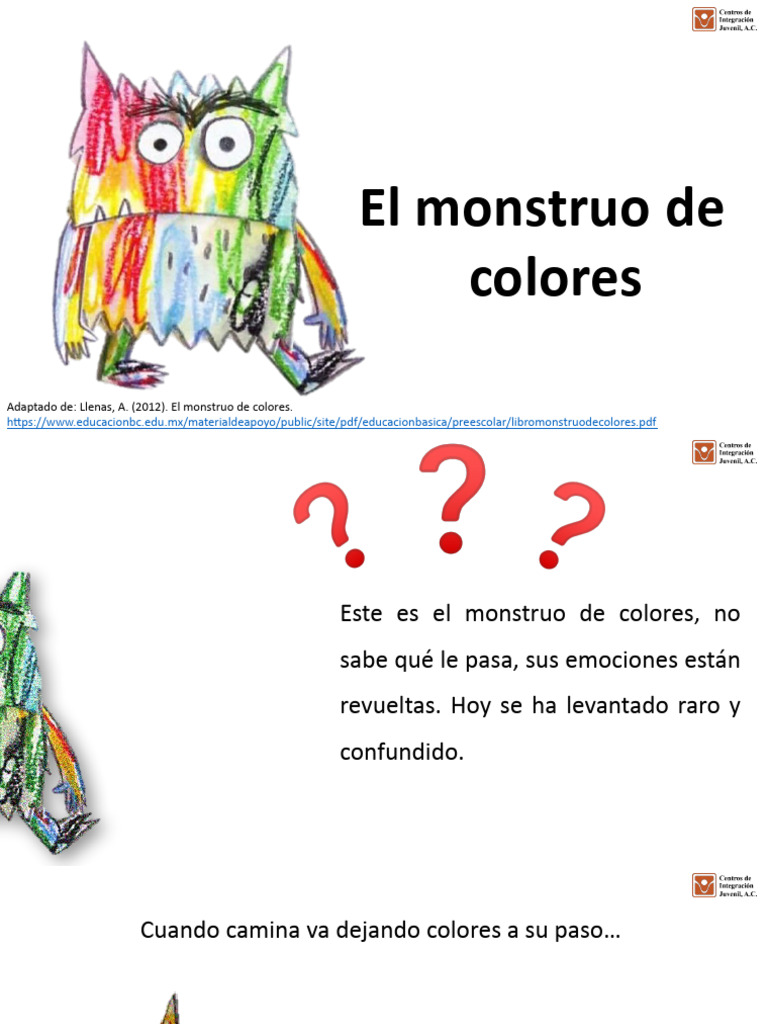 Cuento El Monstruo De Colores Emociones Pdf Asco Las Emociones