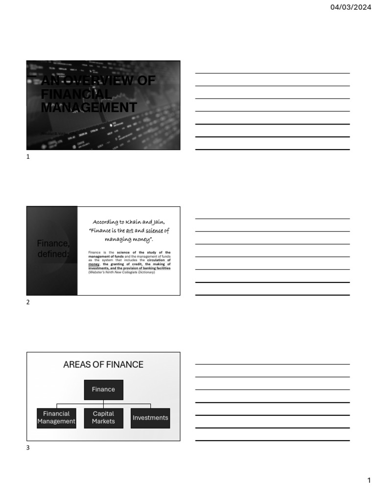 An Overview Of Financial Management PDF Stocks Bonds Finance 