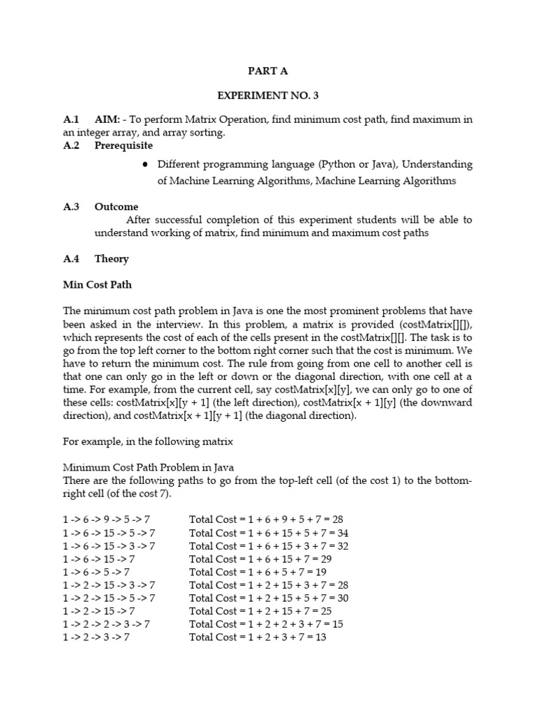 Exp 3 - MLOA - C121 | PDF | Dynamic Programming | Matrix (Mathematics)