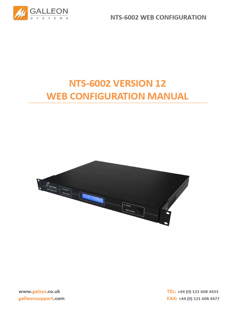 NTS 6002 V12 Web Config Manual | PDF | I Pv6 | Computer Network