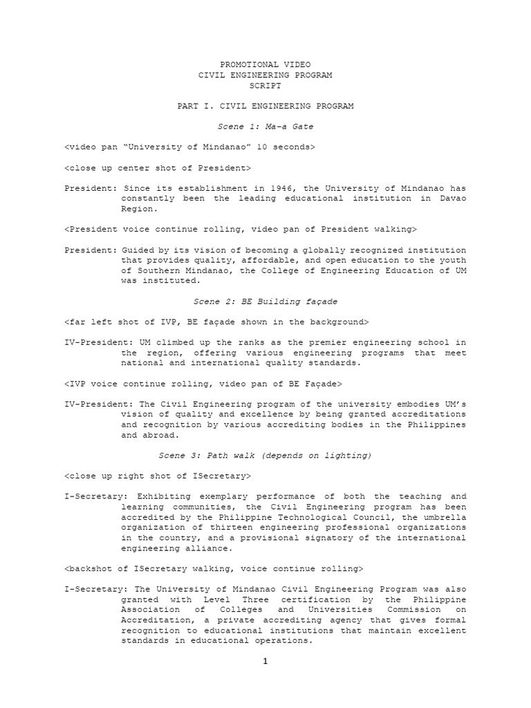 Promotional Video Script | PDF