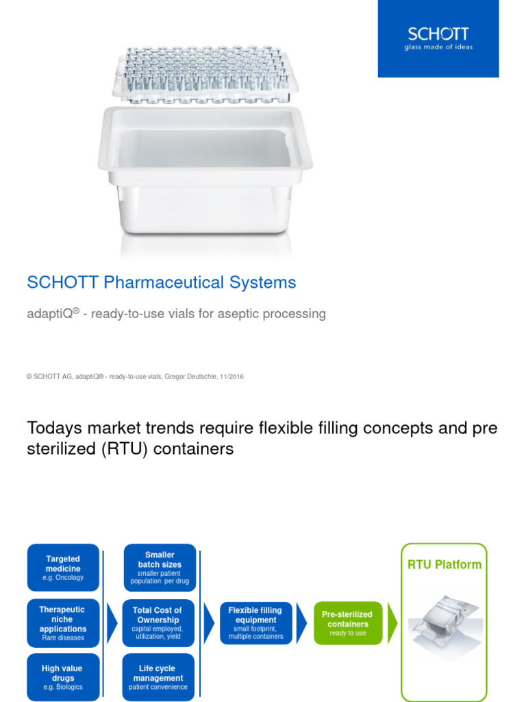 Schott Adaptiq Sterile Vials Guide | PDF | Sterilization (Microbiology)