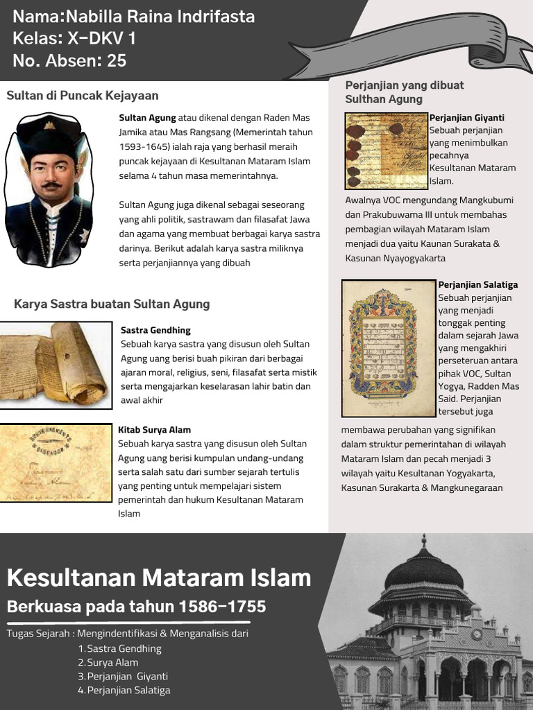 Tugas Sejarah Flyer Slide Kesultanan Mataram Islam | PDF