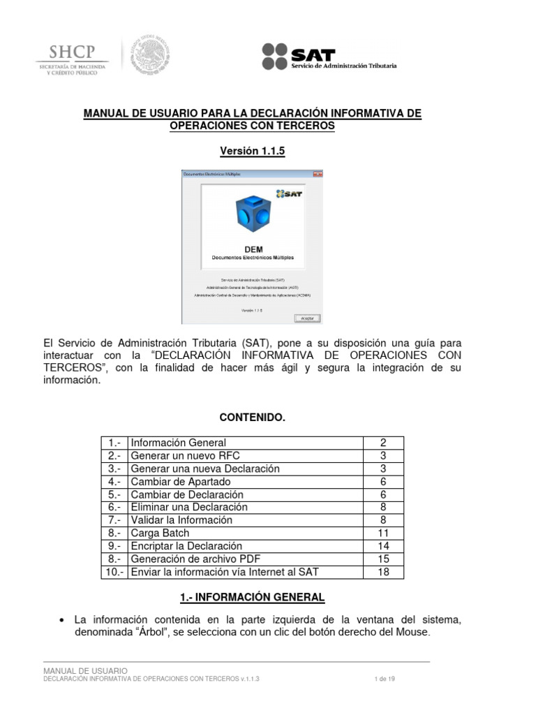 Manual de Usuario para La Declaración Informativa de Operaciones Con Terceros | PDF | Ventana ...