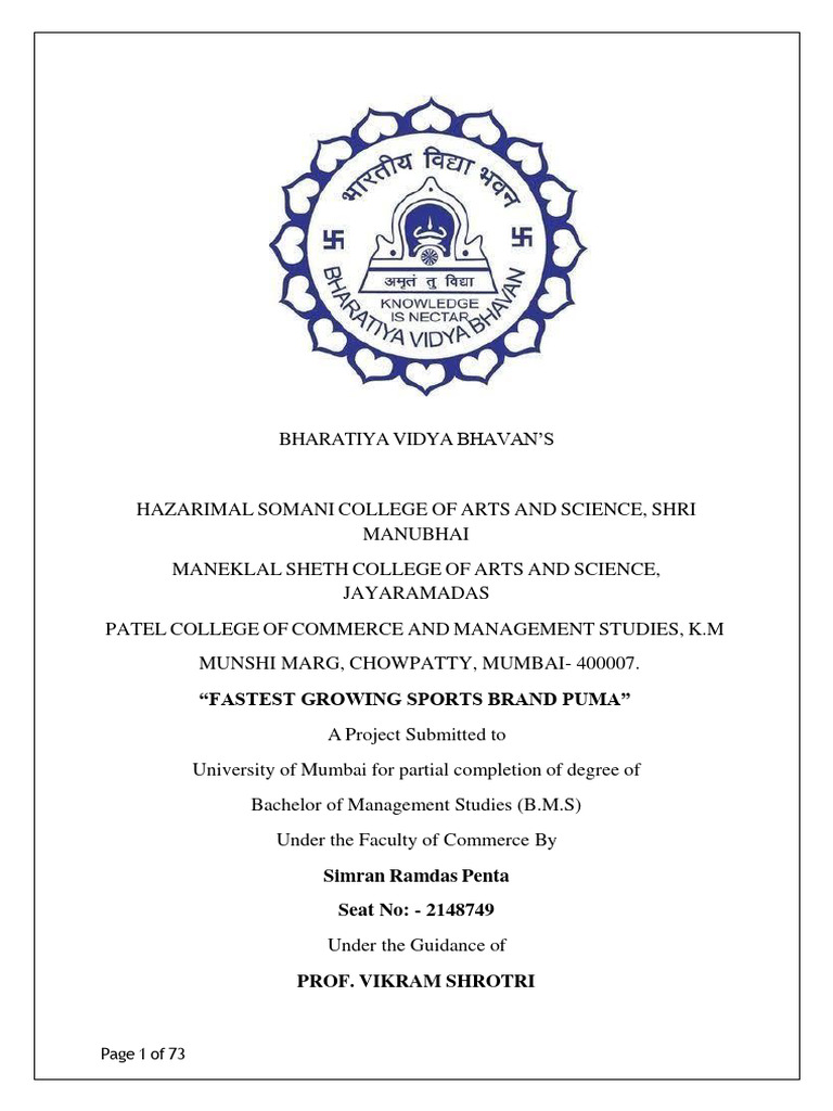 Fastest Moving Sport Brand Puma | PDF | Adidas | Target Audience