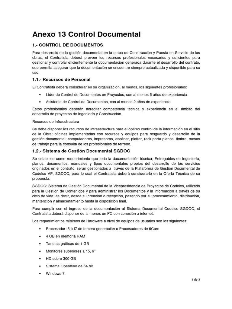 13.01 Anexo 13 Control Documental | PDF | Gestión de registros | Computación de 64 bits