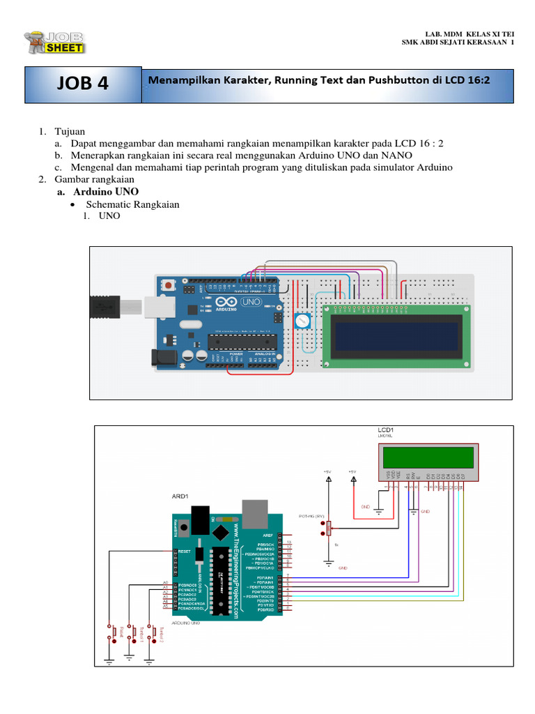 JOB SHEET 4 MDM Menampilkan Karakter Di LCD 16 2 | PDF