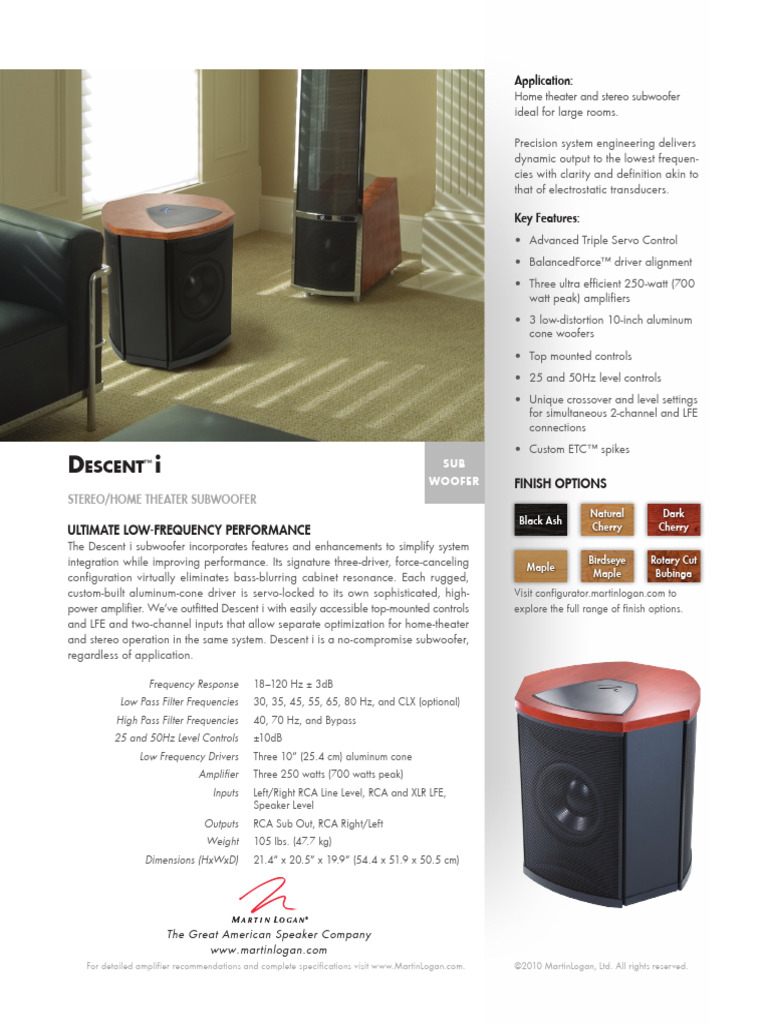 Brochure Descent I | PDF | Loudspeaker | Electronics