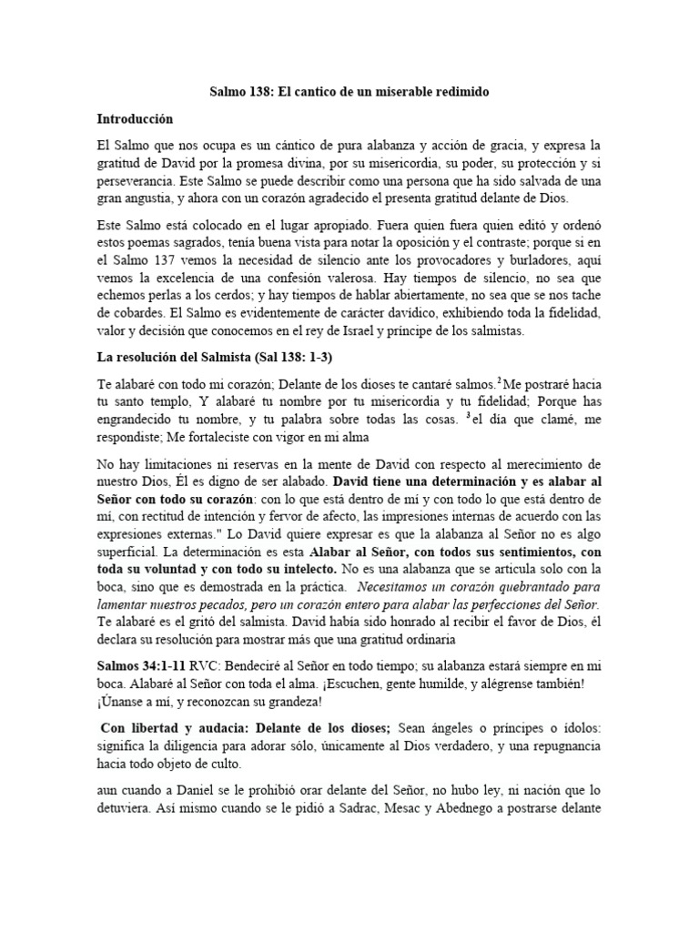 Salmo 138 | PDF | Salmos | Dios