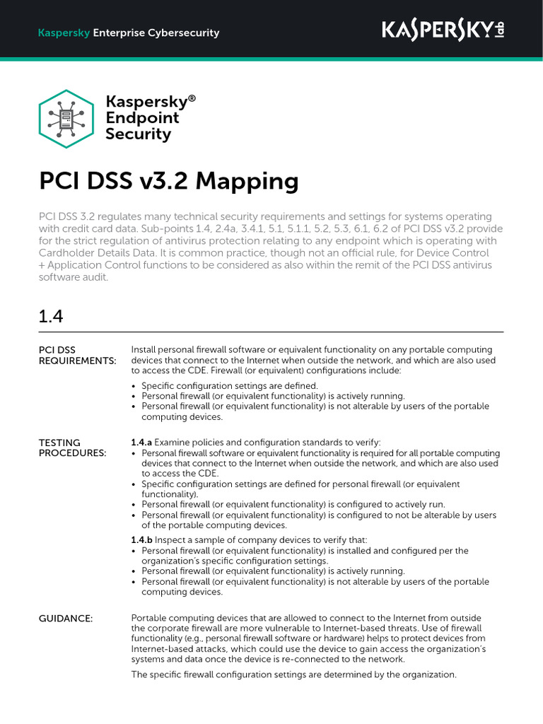 Kesb Pci Dss 3 2 Mapping Eng | PDF | Antivirus Software | Malware